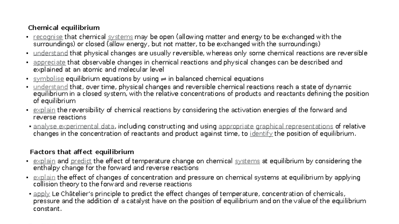 QCAA Unit 3: Chemical Equilibrium and Acid-Base Concepts - Studocu