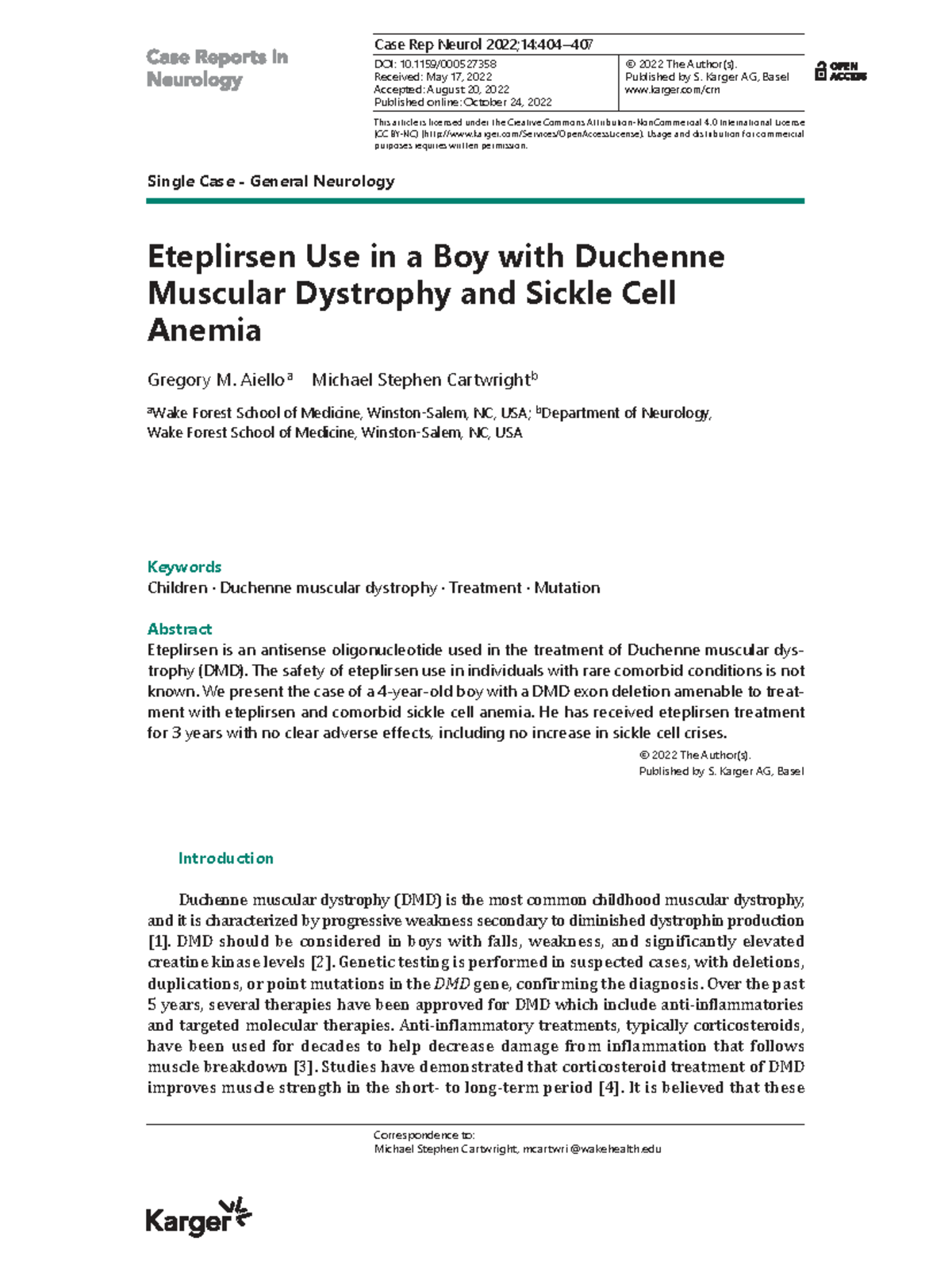 Eteplirsen Use in a Boy with DMD and Sickle Cell Anemia: A Case Study ...