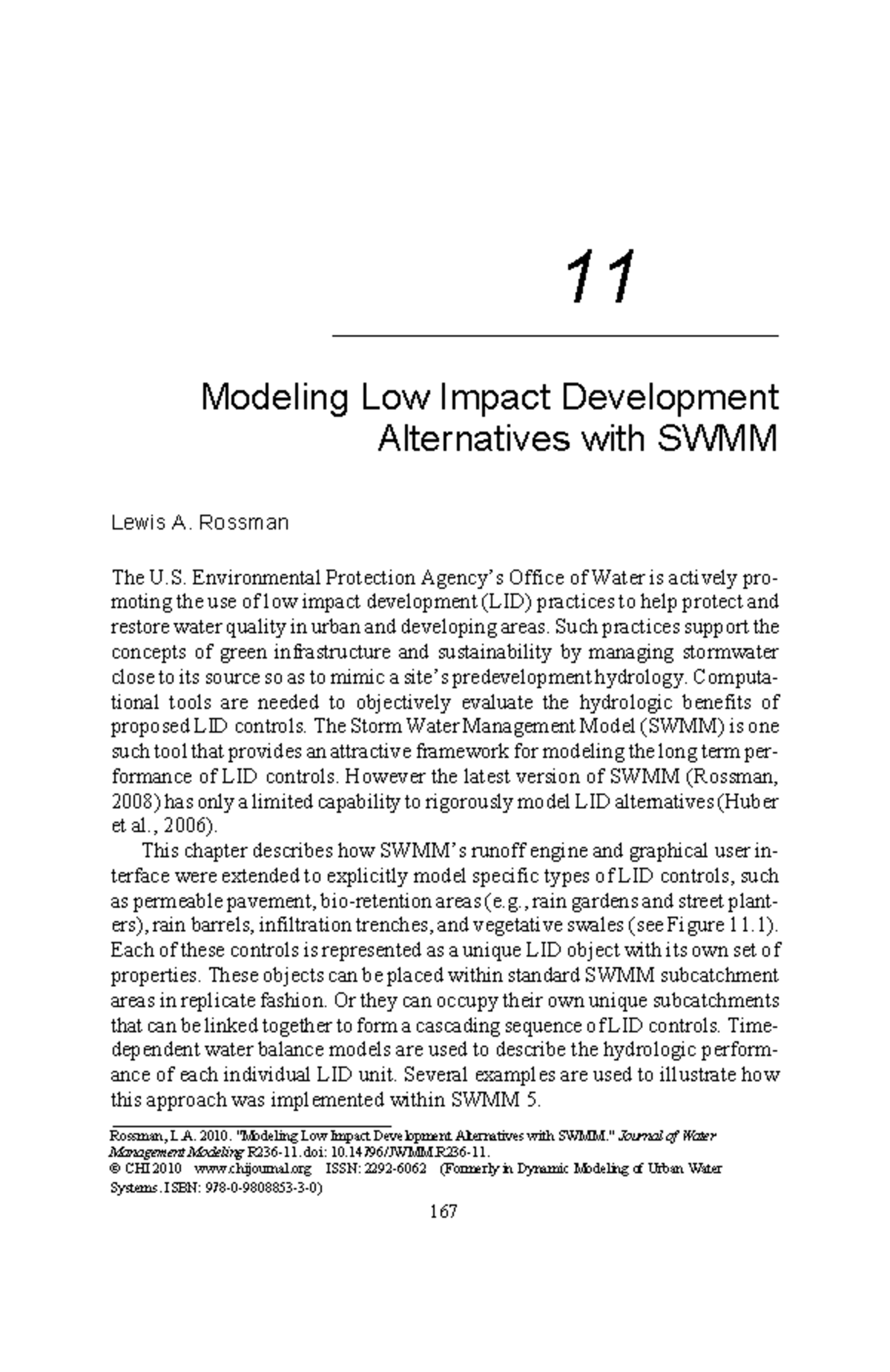 R236-11 Modeling Low Impact Development Alternatives with SWMM - Studocu