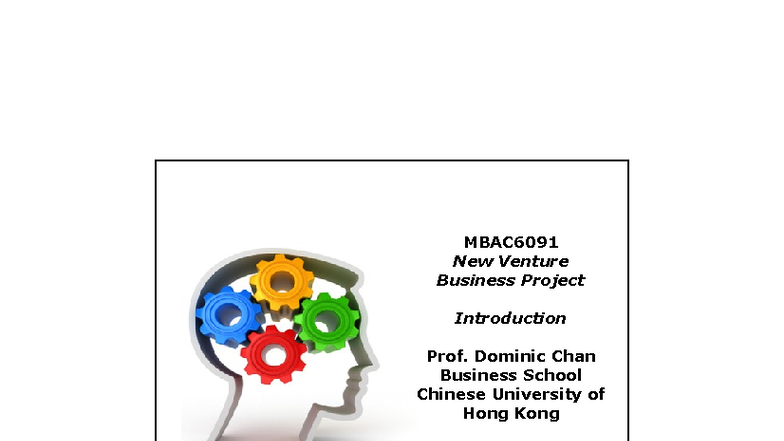 MBAC6091 Introduction to New Venture Business Project - Studocu