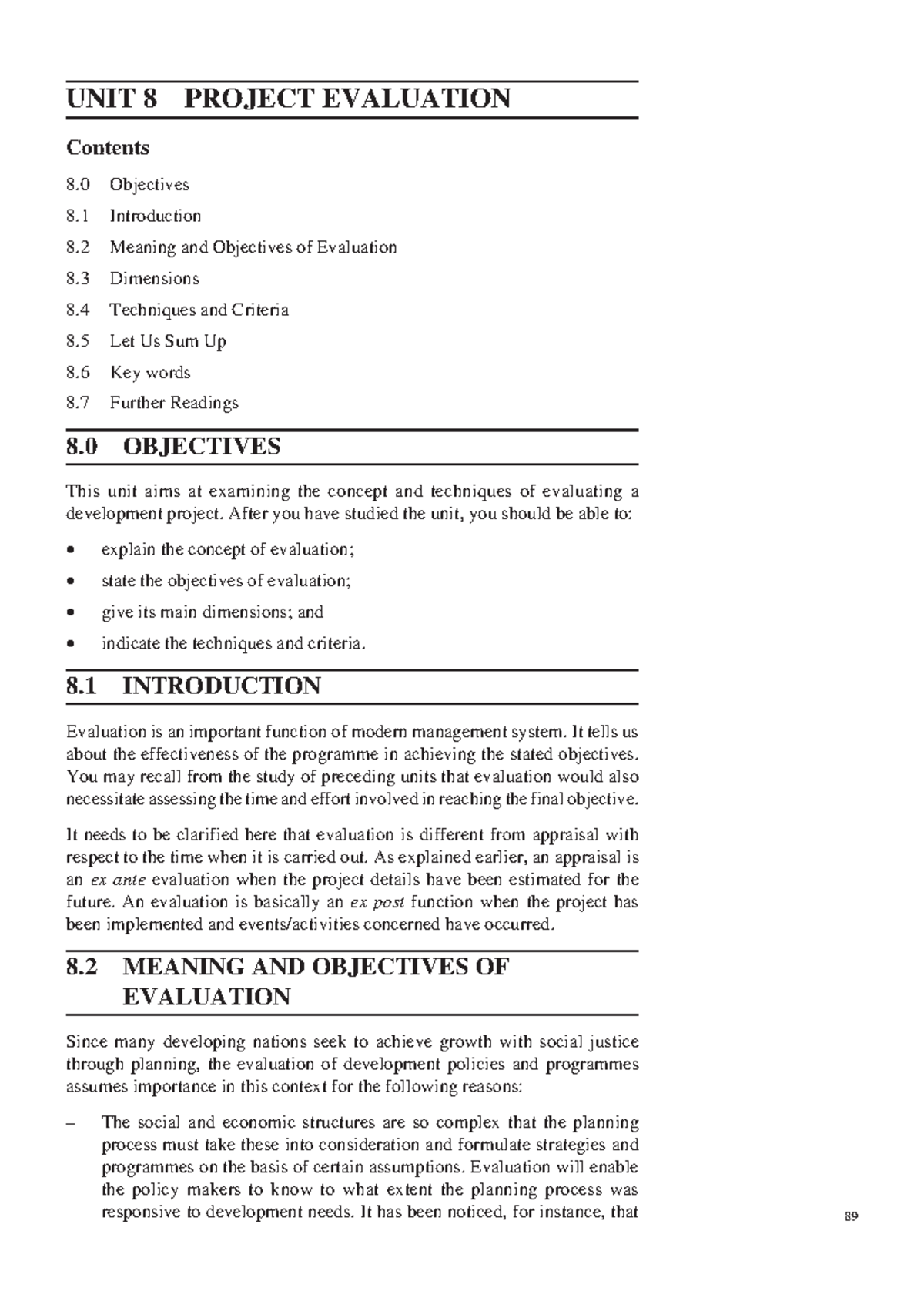 Unit 8: Project Evaluation in Economics - Key Concepts and Techniques ...