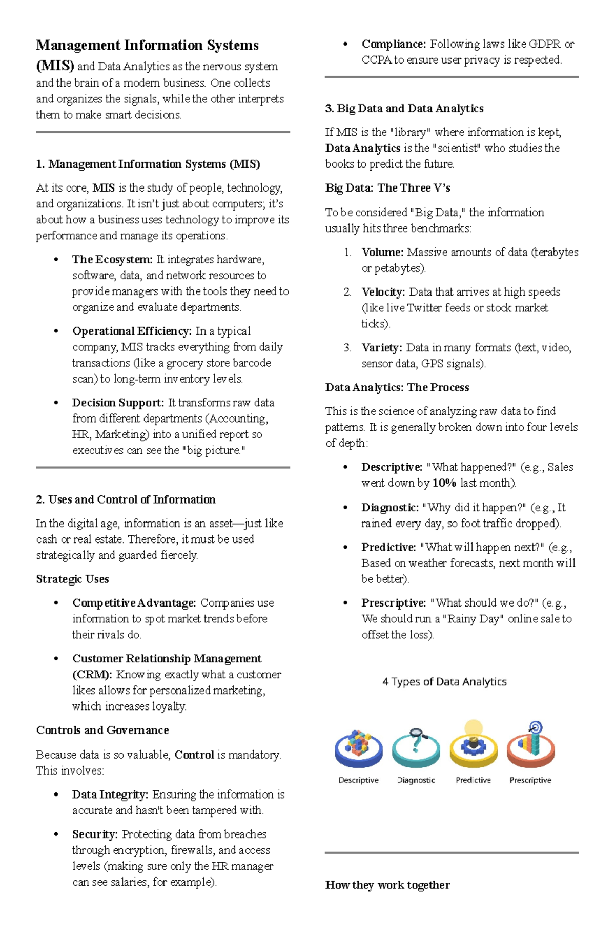 MIS and Data Analytics: The Nervous System of Modern Business (702 ...