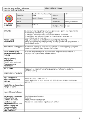 LP-GMRC1 - DLL - South La Union Campus COLLEGE OF EDUCATION Agoo, La ...