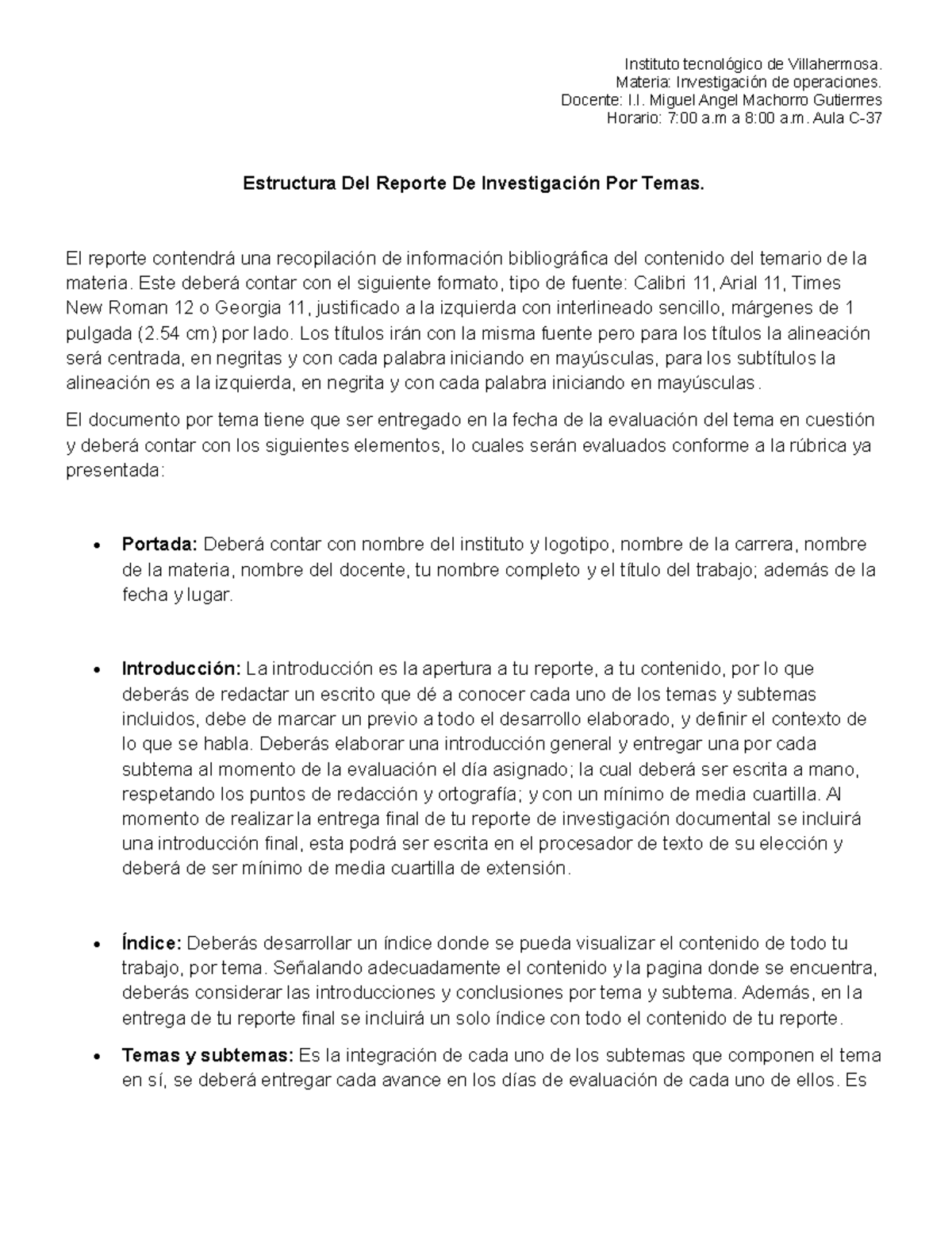 Estructura del Reporte de Investigación I.D.O. - Guía Completa - Studocu