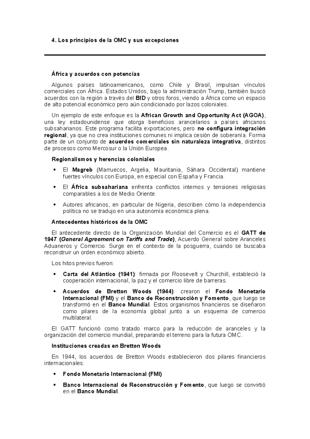 4. Principios de la OMC y Excepciones: Análisis y Contexto - Studocu