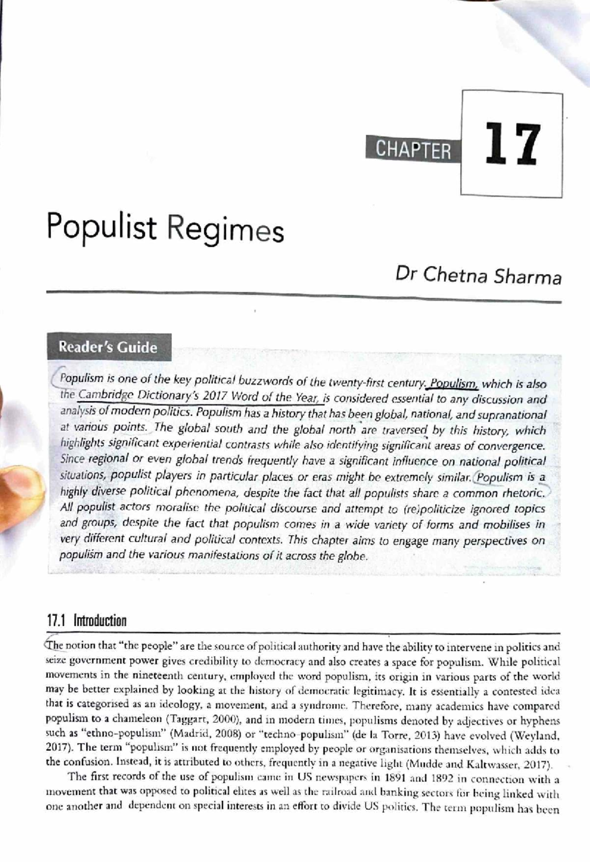 CHAPTER 17 Populist Regimes: Insights and Analysis by Dr. Chetna Sharma ...