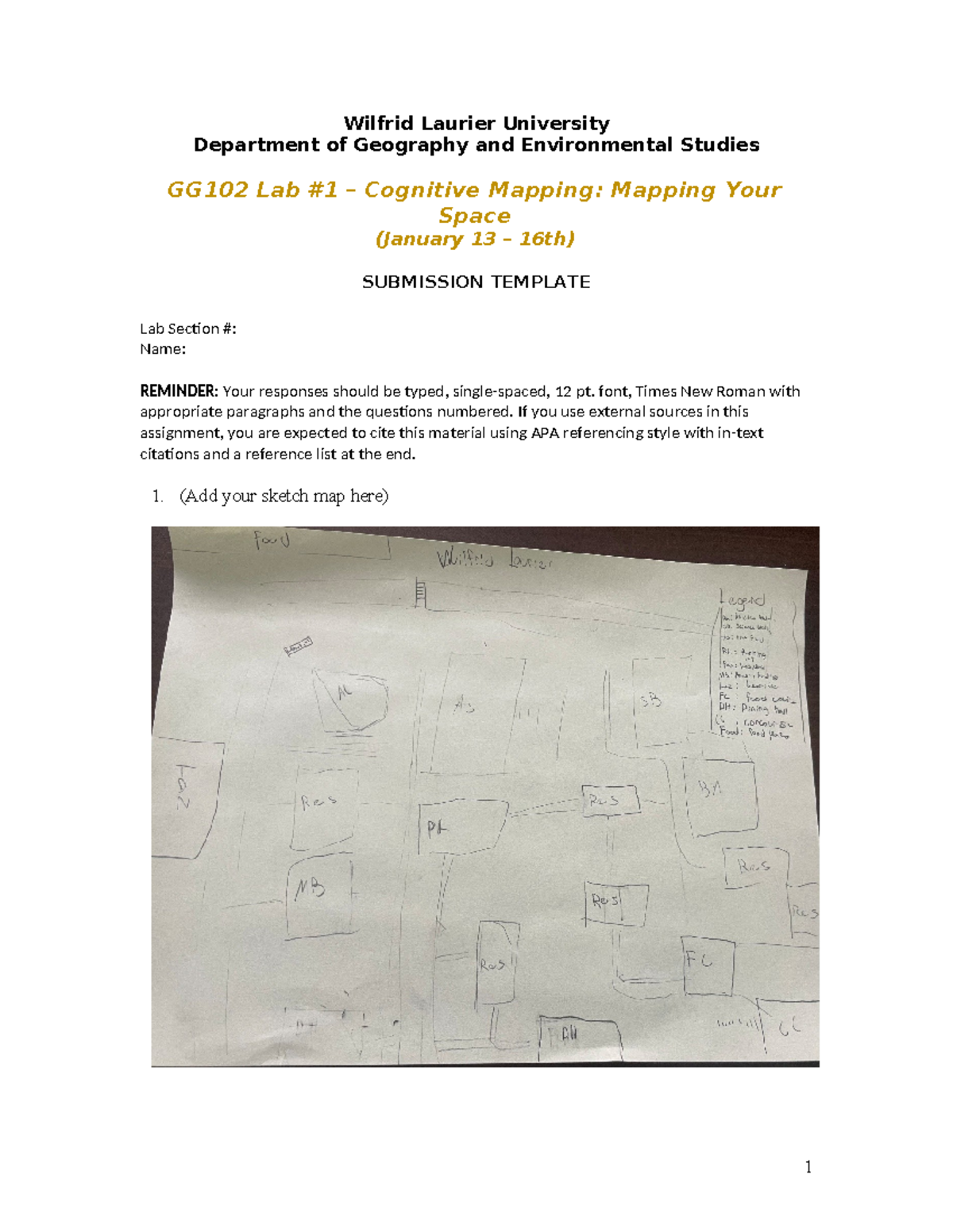 GG102 Lab #1 Submission Template - Wilfrid Laurier University ...
