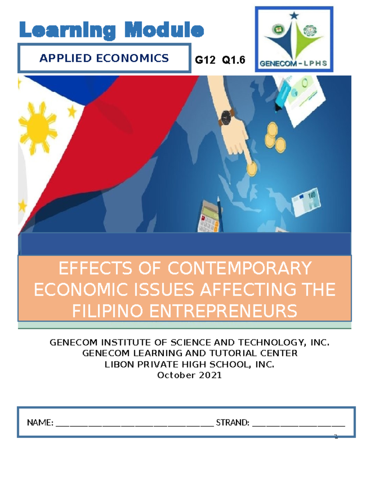 GR12 Q1W06D00 Y AB6 00 SLM GR-2 - Learning Module APPLIED ECONOMICS G12 ...