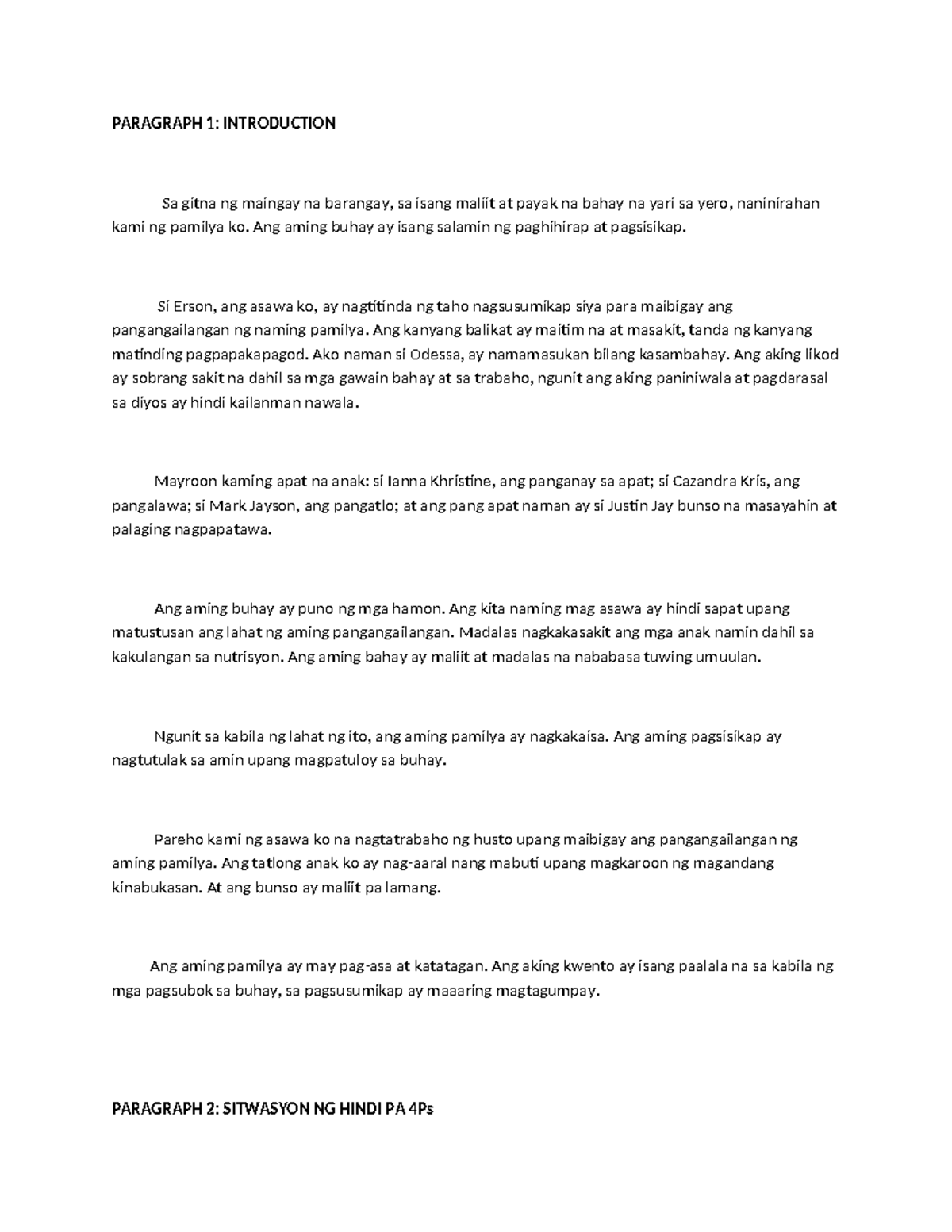 4Ps Case Study: Pagsusuri sa Epekto ng Pantawid Pamilyang Pilipino ...
