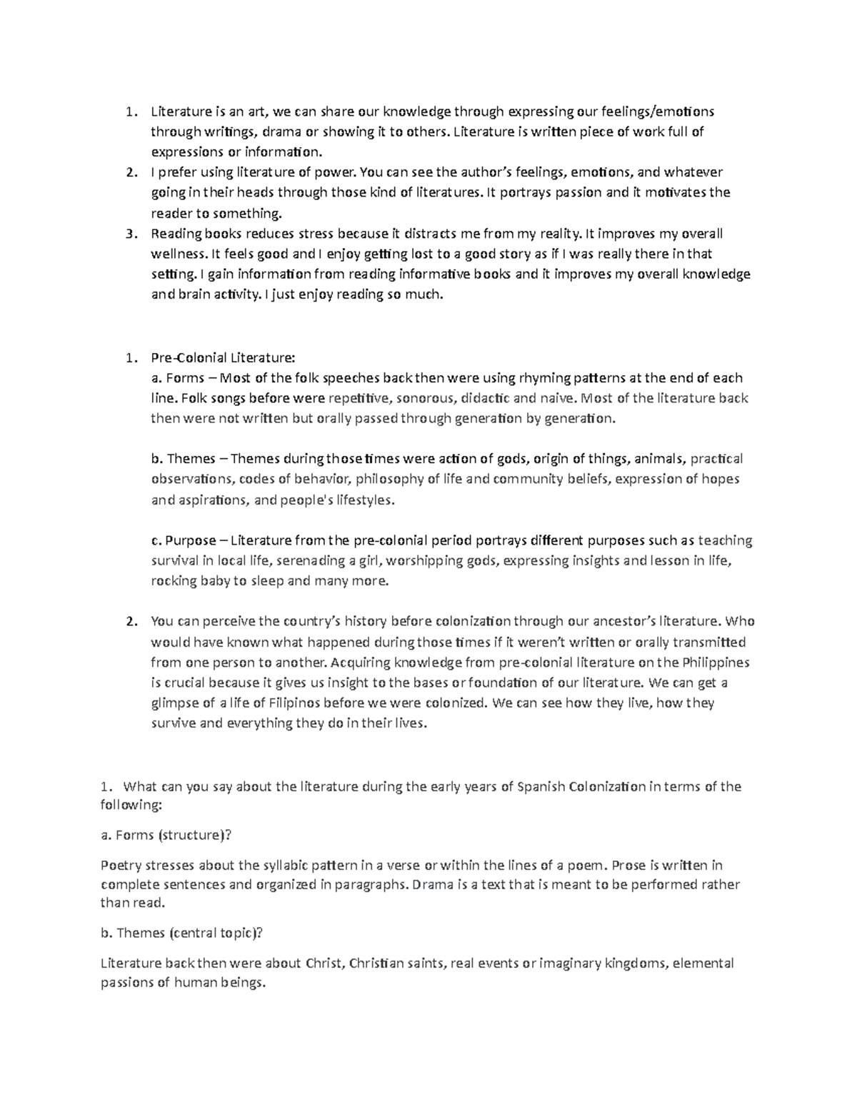 Pre-colonial & Spanish Colonial Literature: Forms, Themes & Purposes ...