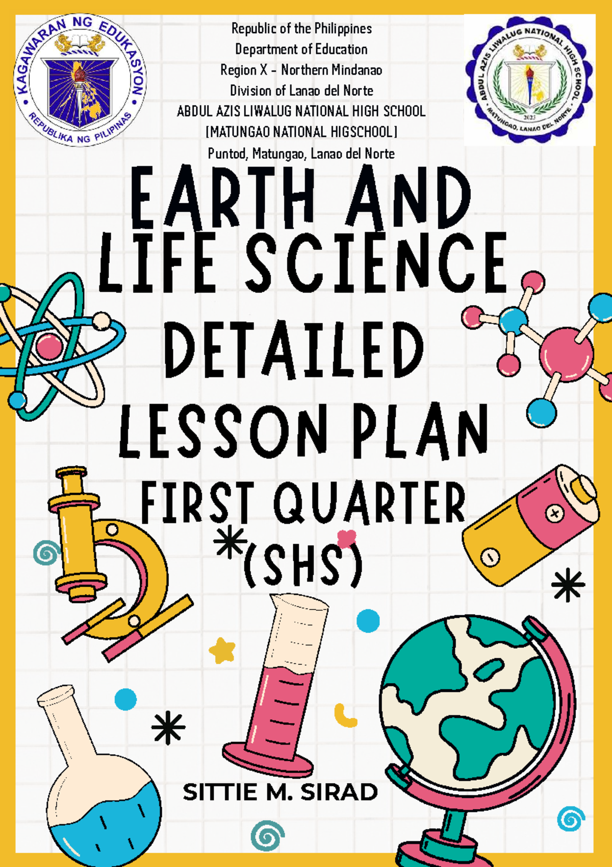 Yellow and Pink Doodle Science Project Cover A4 Document - Integrative ...