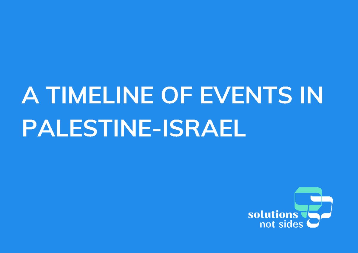Israel-Palestine Historical Timeline: Key Events Over the Years - Studocu