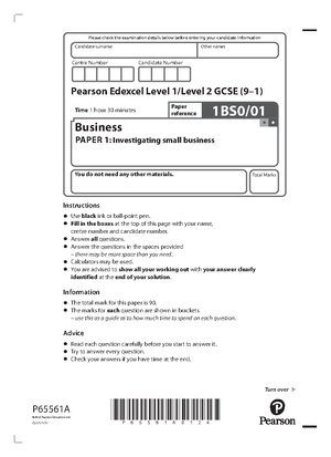 Edexcel-GCSE-Business-Practice-Exam paper - Edexcel GCSE Business ...