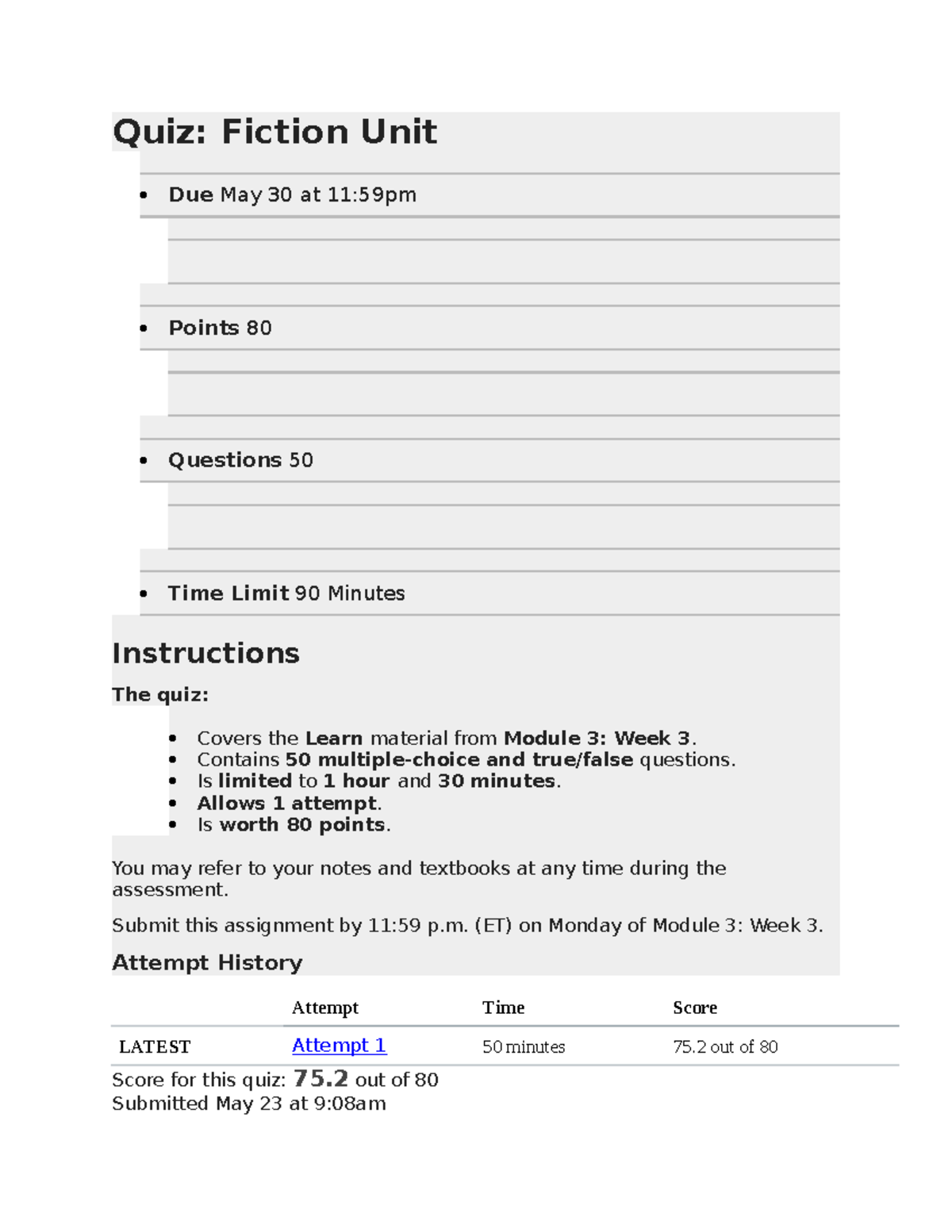 ENGL 102 Final Quiz: Fiction Unit Overview & Key Details - Studocu