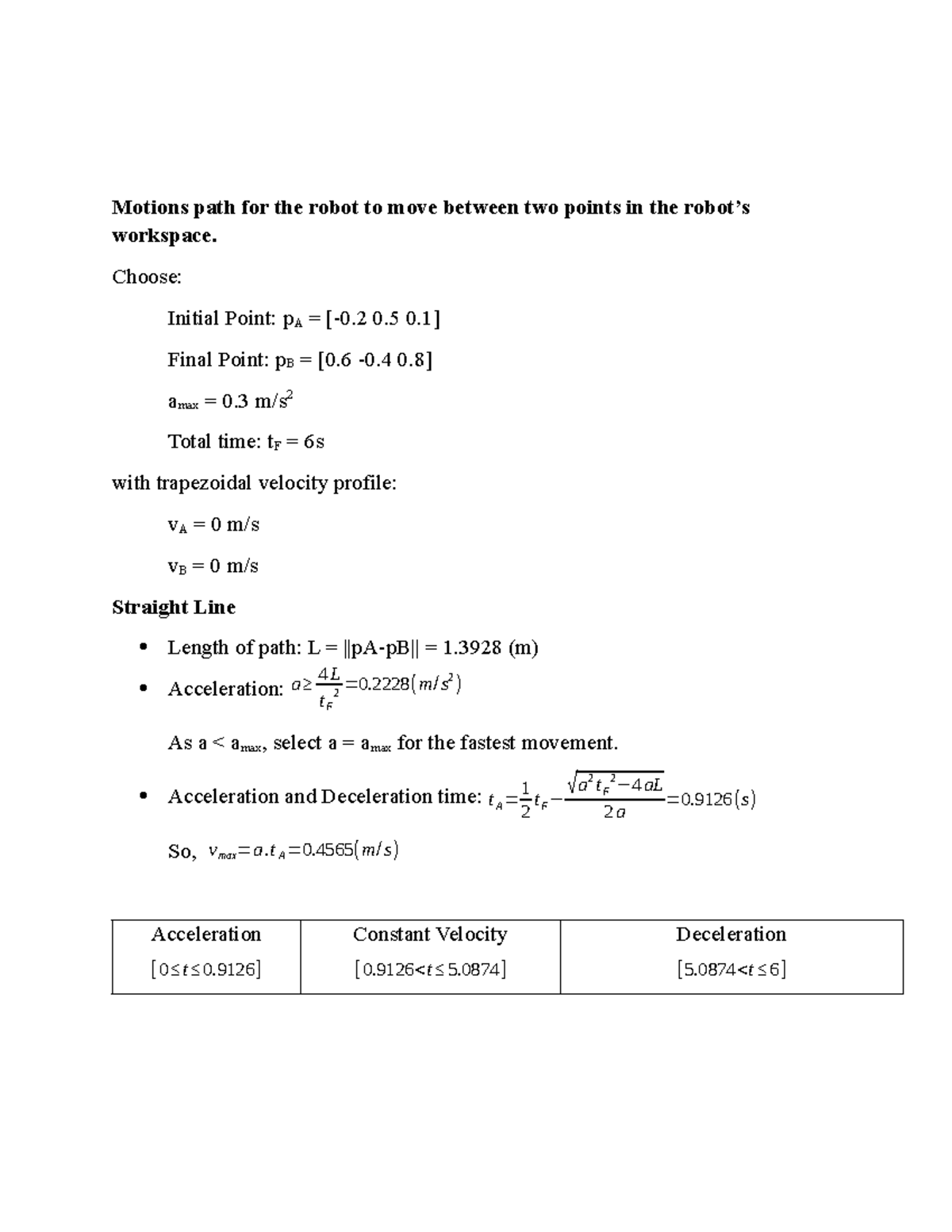 Robotic Motion Path Analysis Report - Course Code: ROB 101 - Studocu