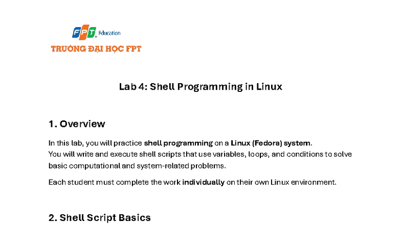 OSG202 Lab 4: Shell Programming Basics and Assignments - Studocu