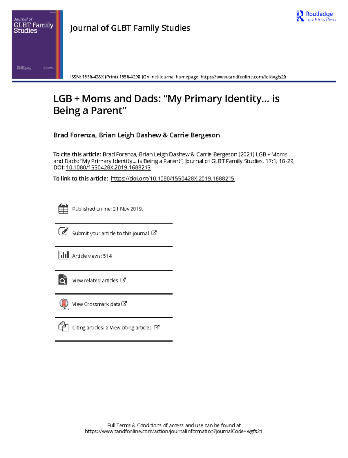 LGB+ Parents' Journey: Identity and Family Formation Insights - Studocu