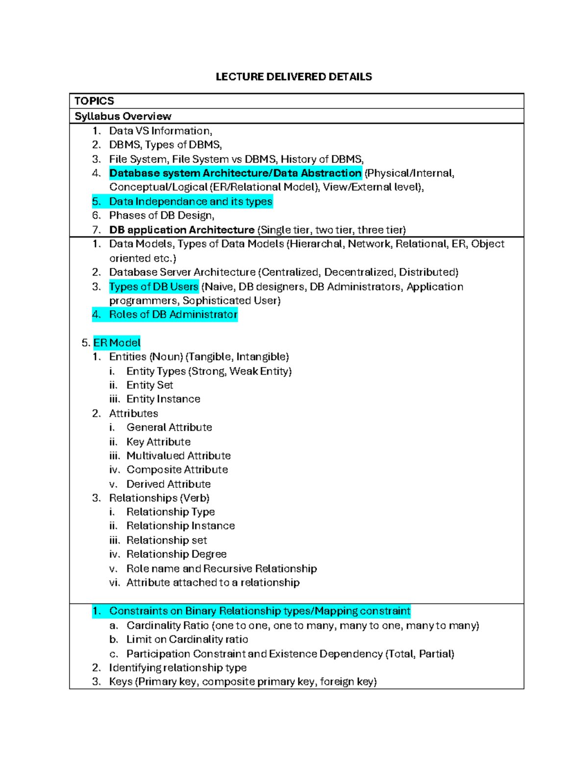 LECTURE ST1: DBMS Overview and Key Concepts - Studocu