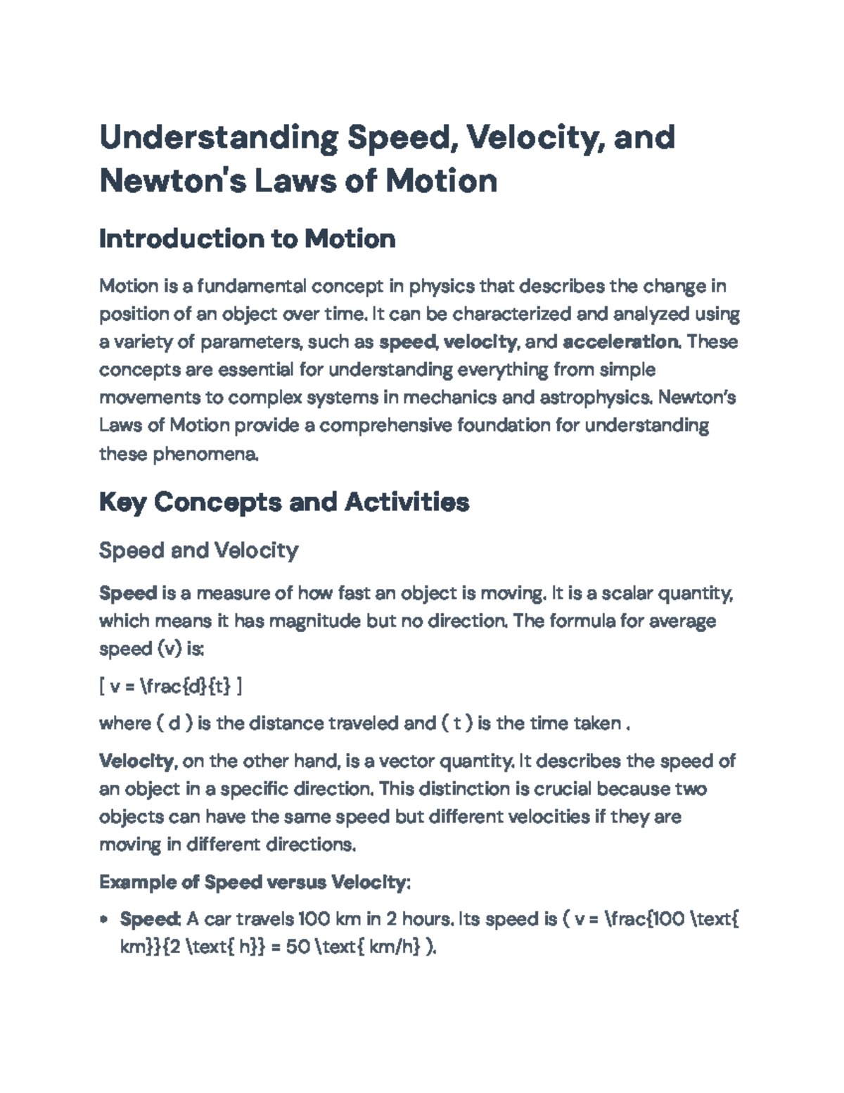 Understanding Motion: Speed, Velocity & Newton's Laws (Physics 101 ...