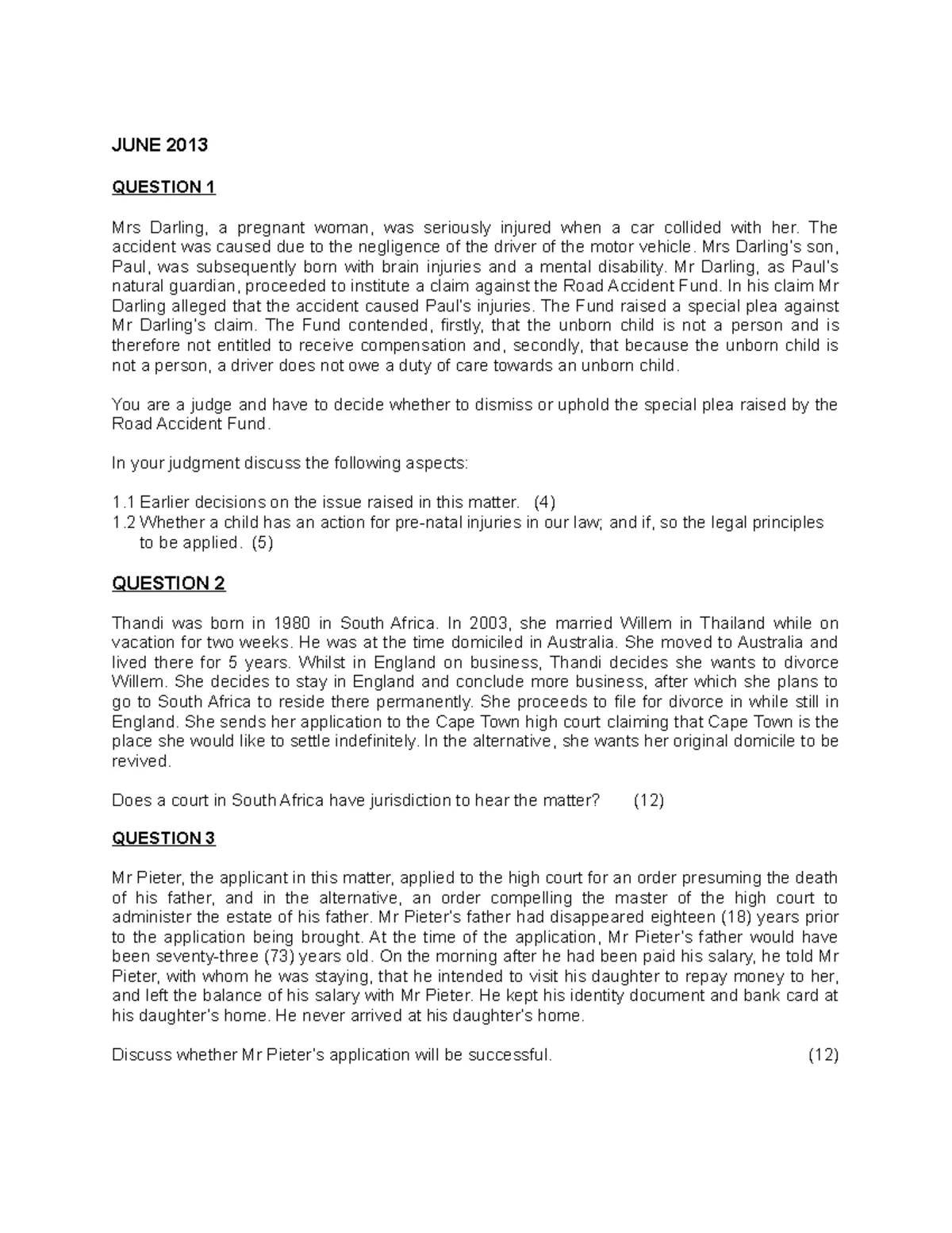 Law of Persons Case summaries - JLP111/1X1: CASE LAW: CHAPTER 6: OTHER ...