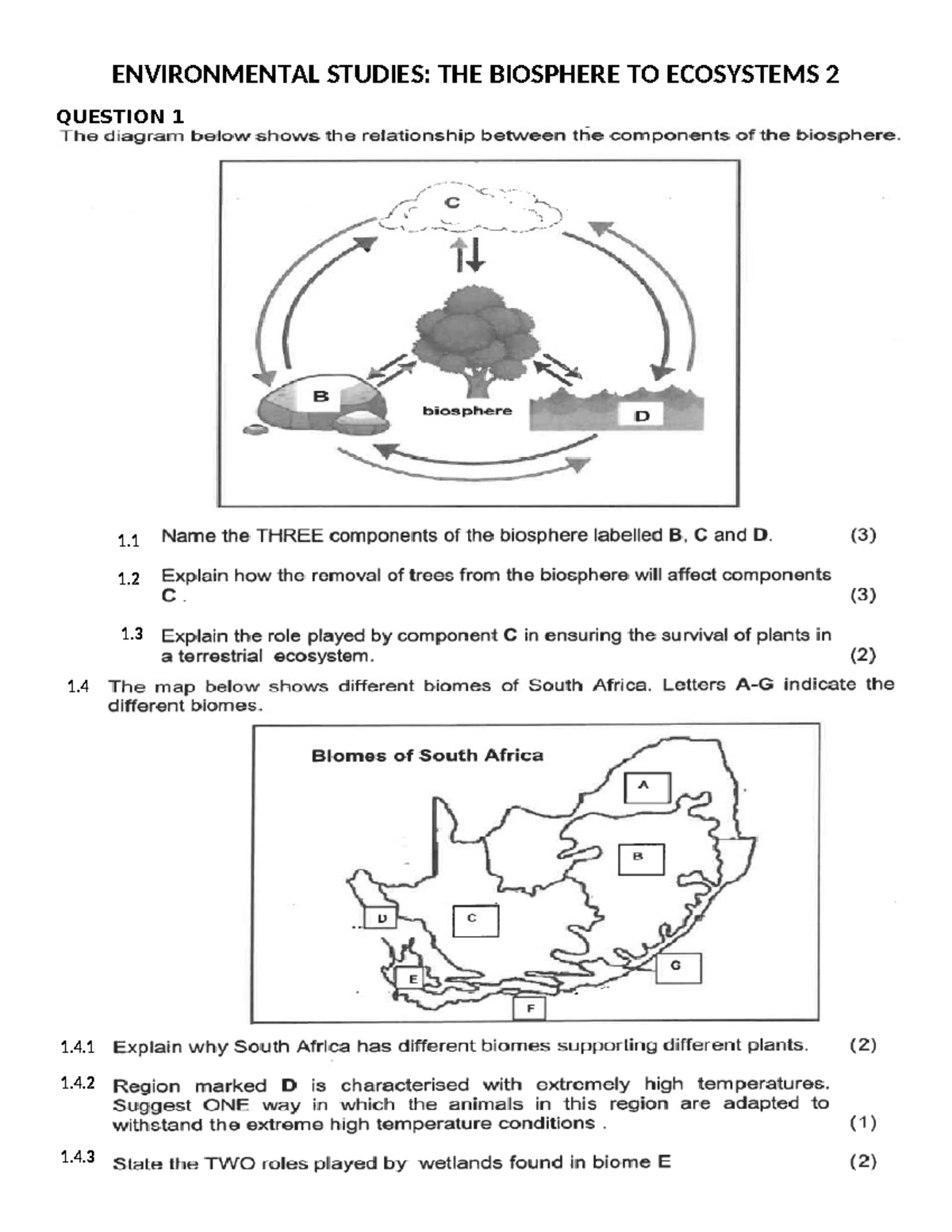 Environmental Studies THE Biosphere TO Ecosystems 3 - ENVIRONMENTAL ...
