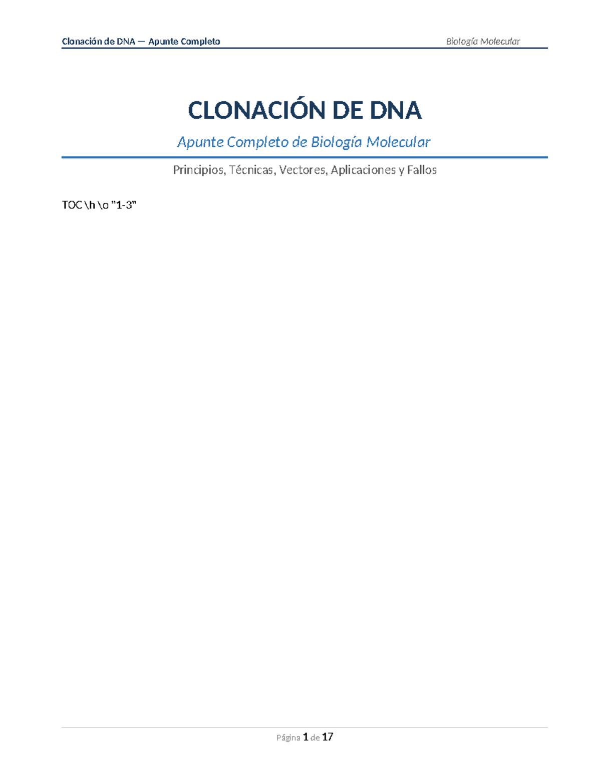 Clonación de DNA: Apuntes Completos de Biología Molecular CLONACIÓN ...