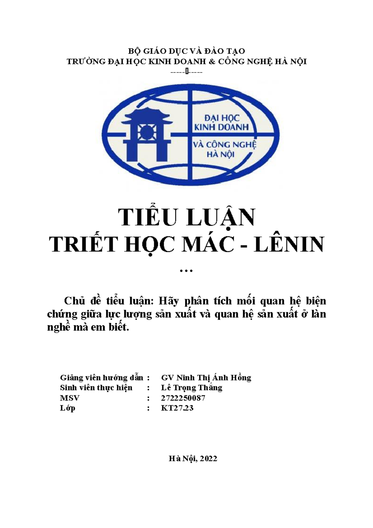 TL triết - htrg - BỘ GIÁO DỤC VÀ ĐÀO TẠO TRƯỜNG ĐẠI HỌC KINH DOANH ...