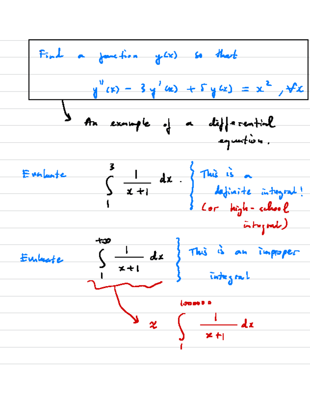 Class 1 - Find a function (i) so that y" xx) 3y'a) + 5y() = x , fx b An ...
