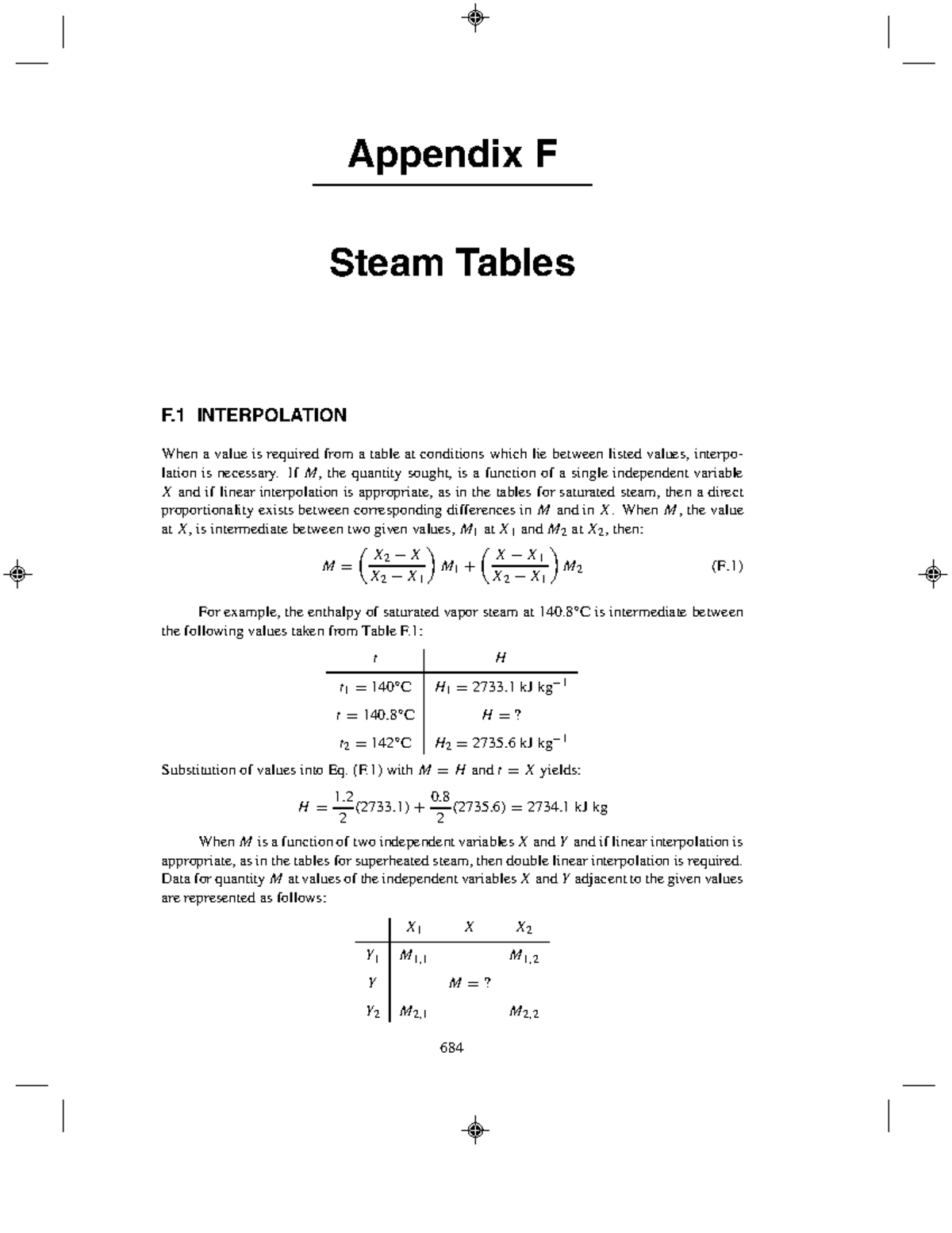 Appendix F: Interpolation in Steam Tables for Thermodynamics - Studocu