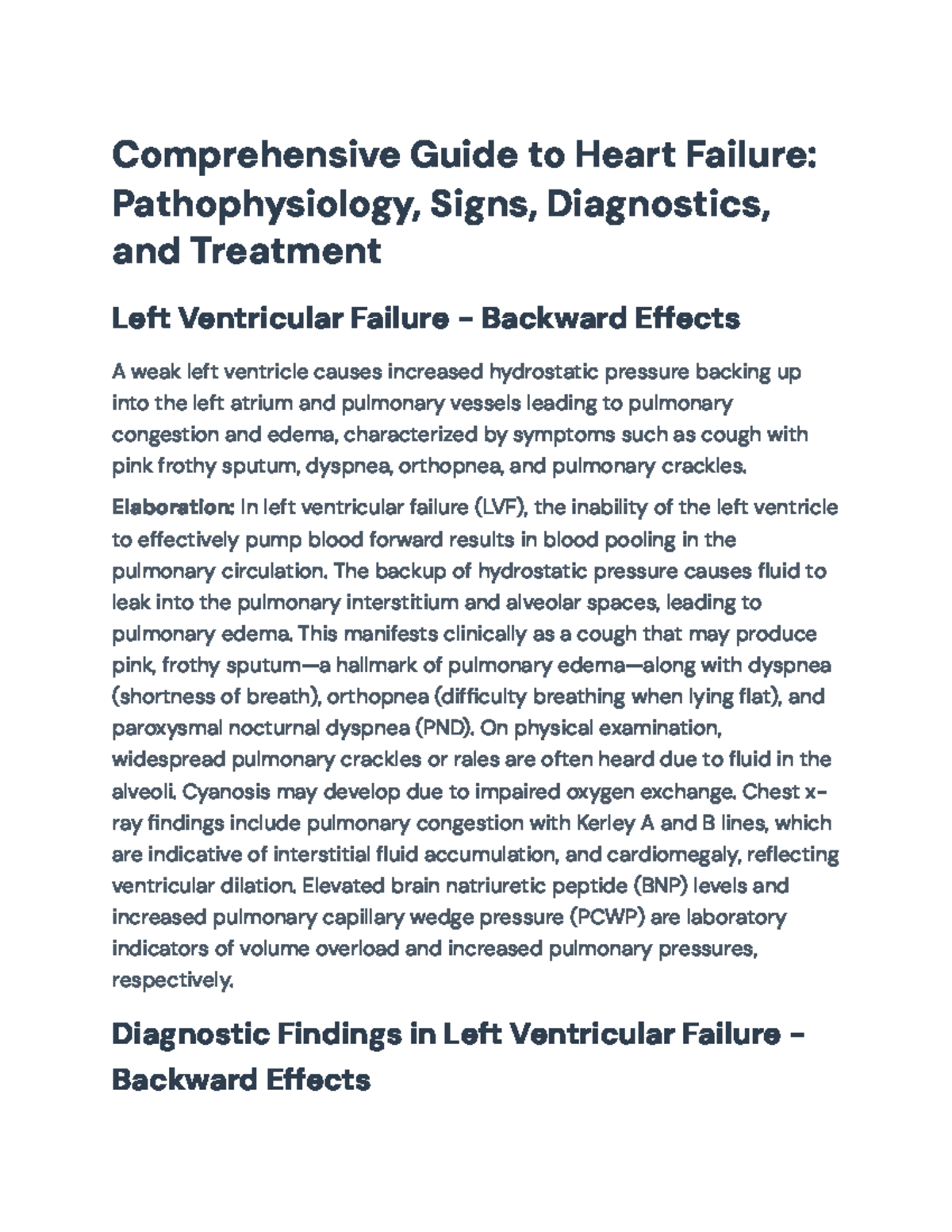 Comprehensive Overview of Heart Failure: Pathophysiology & Treatment ...