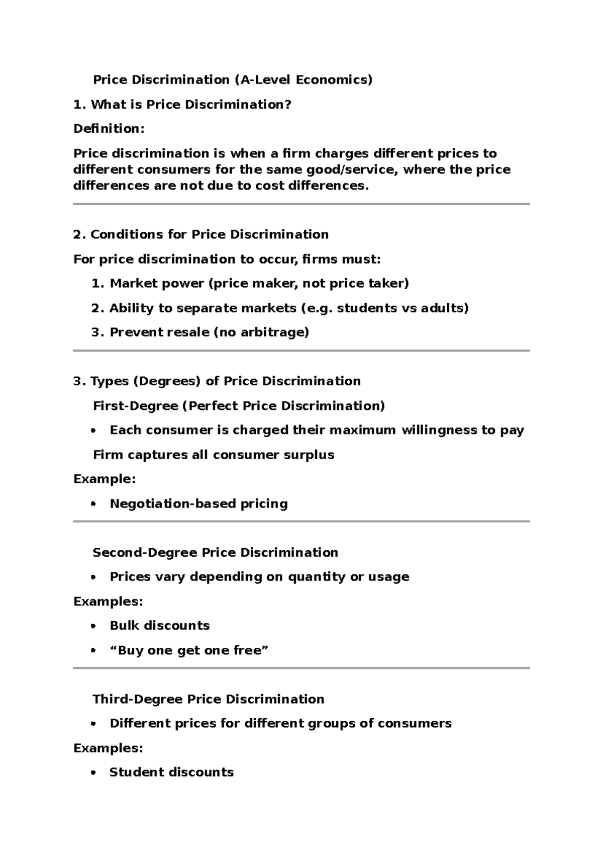 Price Discrimination in Economics: Concepts and Implications - Studocu