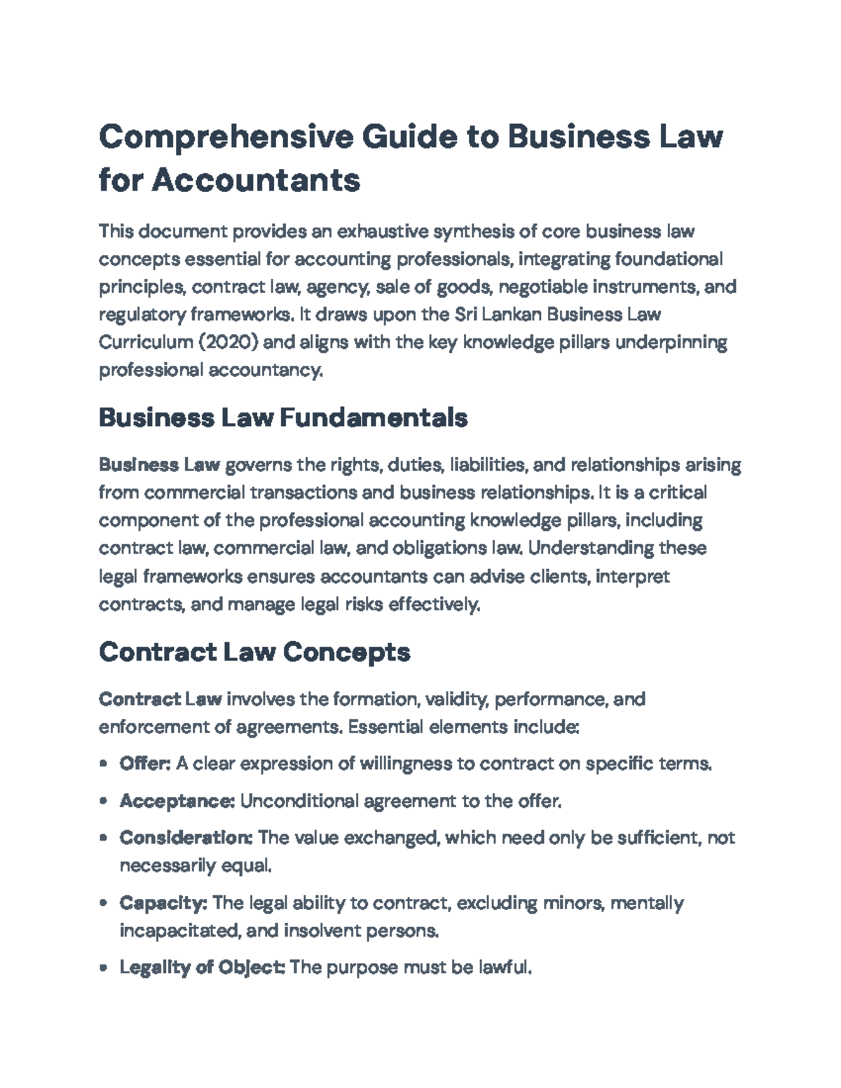 Comprehensive Business Law Overview for Accountants (2020) - Studocu
