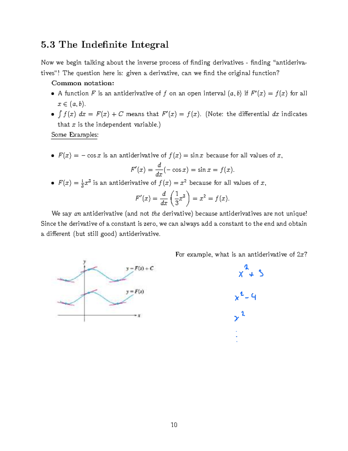 5.3 Lecture Notes: Understanding Indefinite Integrals - Studocu