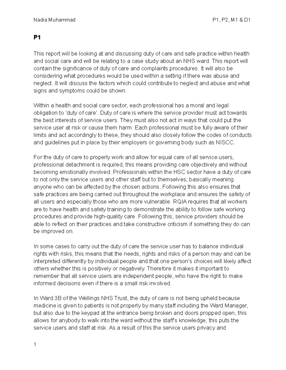 UNIT 7 TASK 2 Principles OF SAFE Practice - Unit 7 task 2: Information ...