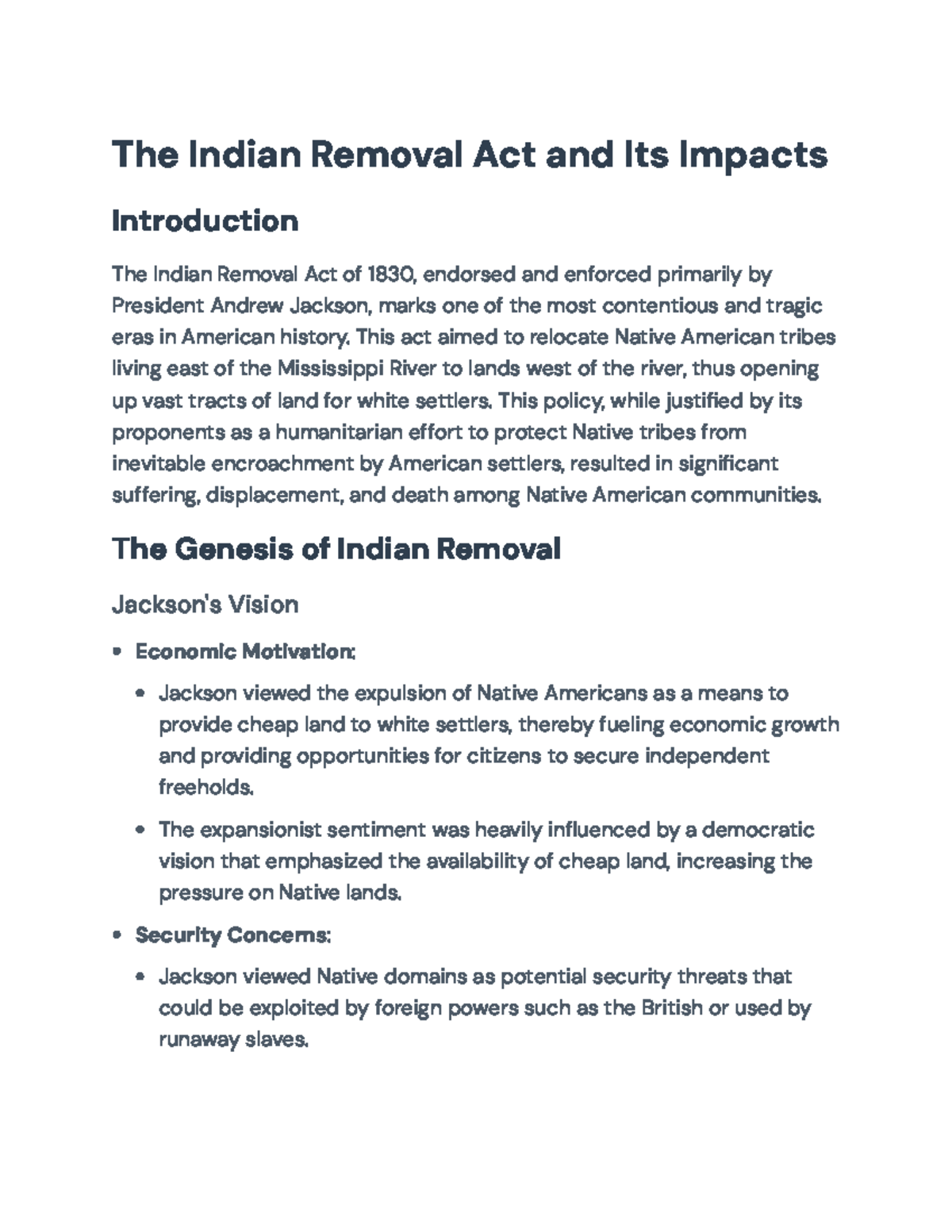 The Indian Removal Act of 1830: Impacts and Historical Review - The ...