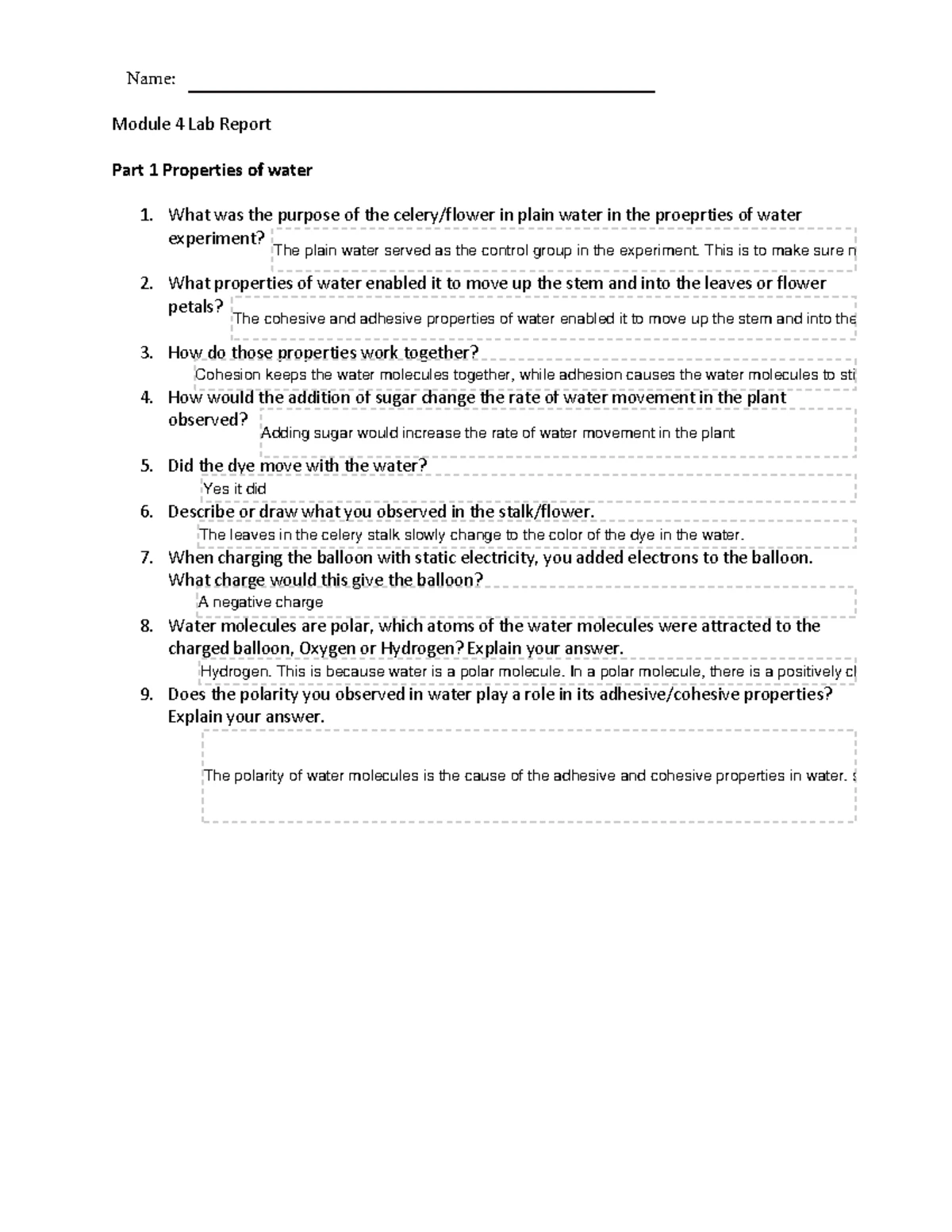 Module 3 Lab Report Gabriel Malabanan - Module 3 Lab Report Microscopy Student Name: Part 1: The ...