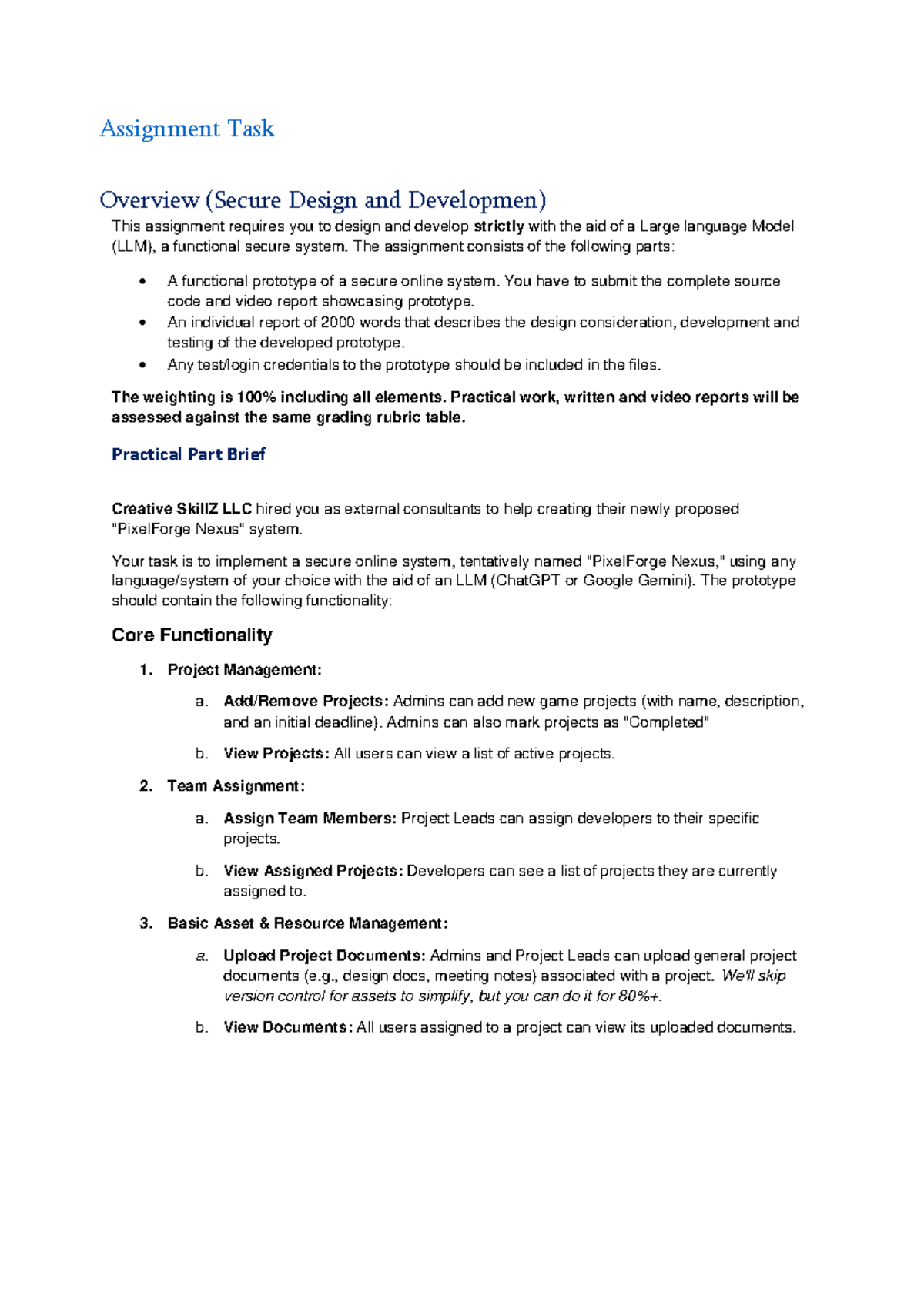 Secure System Design Assignment Overview (Secure Design and Development) - Studocu