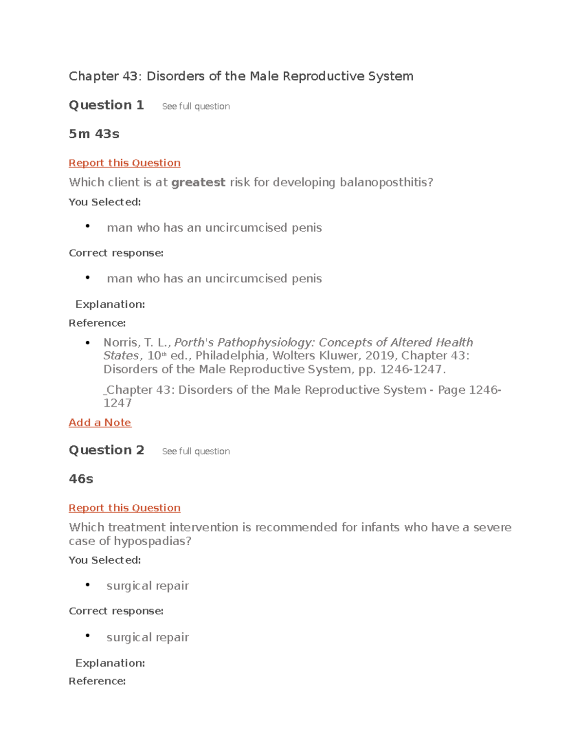 Chapter 43 review - Coursepoint - Chapter 43: Disorders of the Male ...