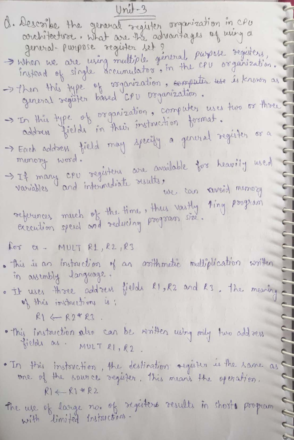 COA 101: General Register Organization & CPU Architecture Notes - Studocu