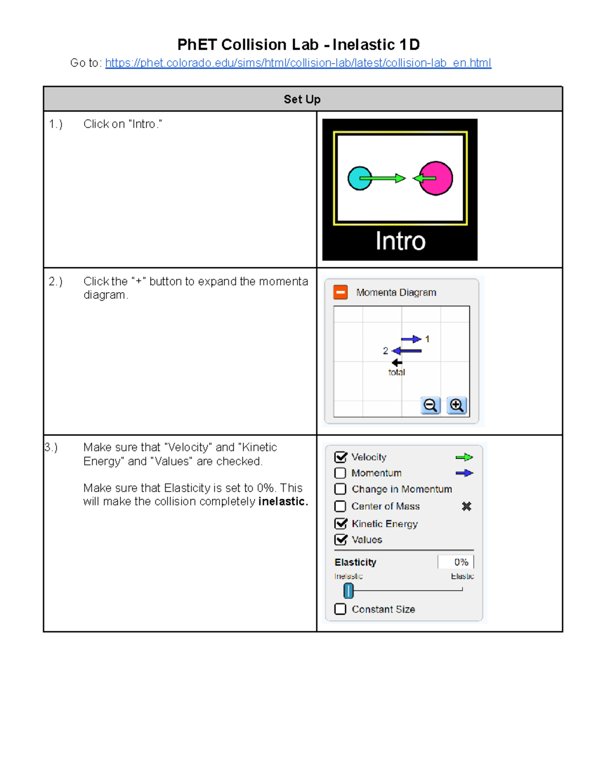 Ph ET Collision Lab - Inelastic 1D - PhET Collision Lab - Inelastic 1D ...