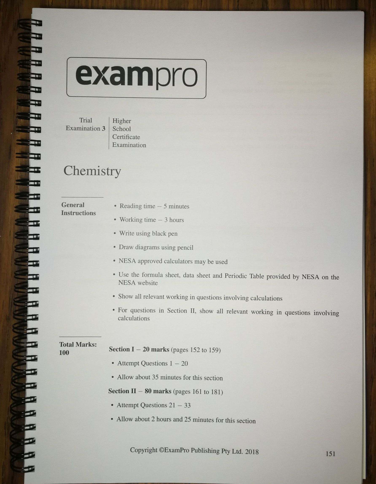 Trial HSC Exam 3 - Chemistry General Study Guide - Studocu