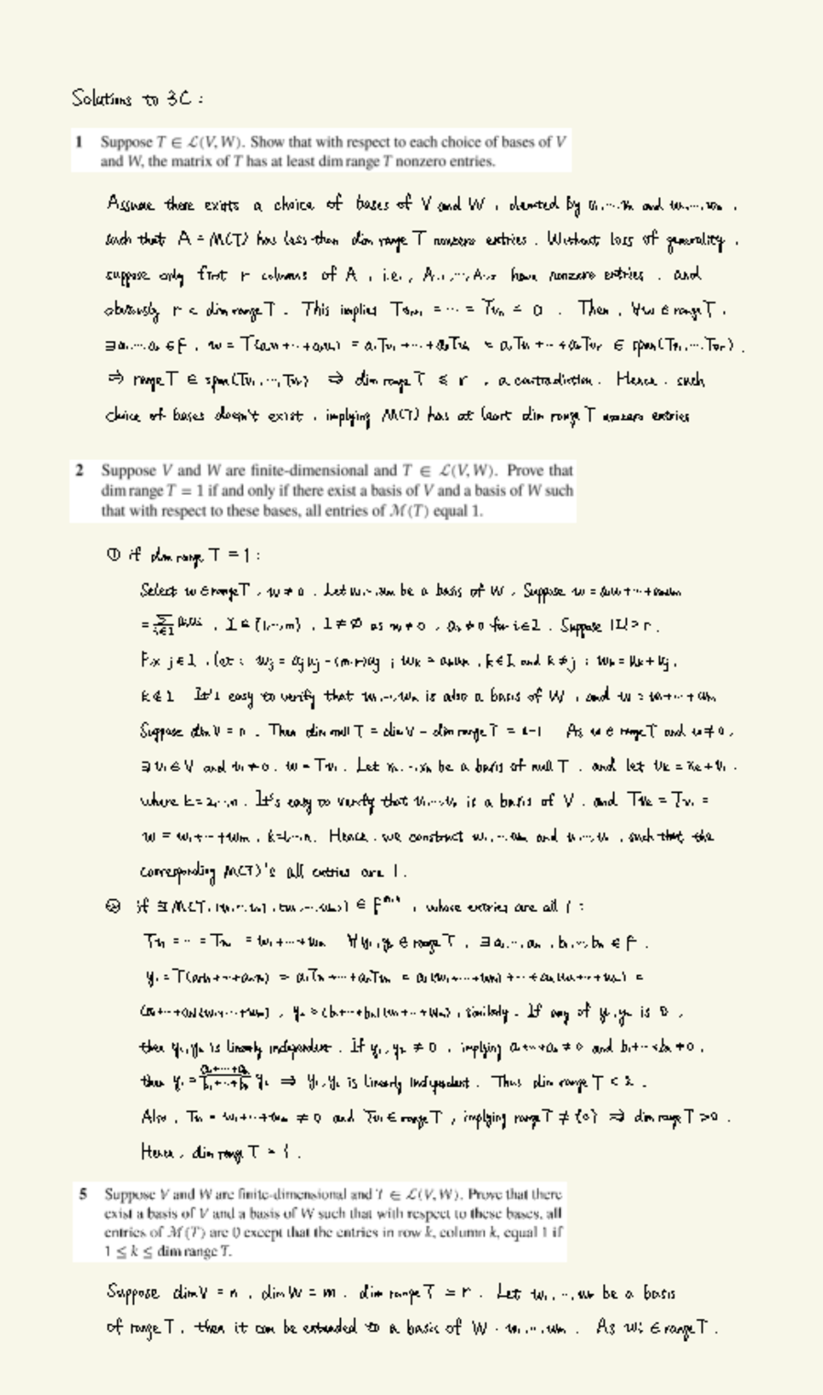 3C - Solutions to Tutorial Problems in Linear Algebra - Studocu