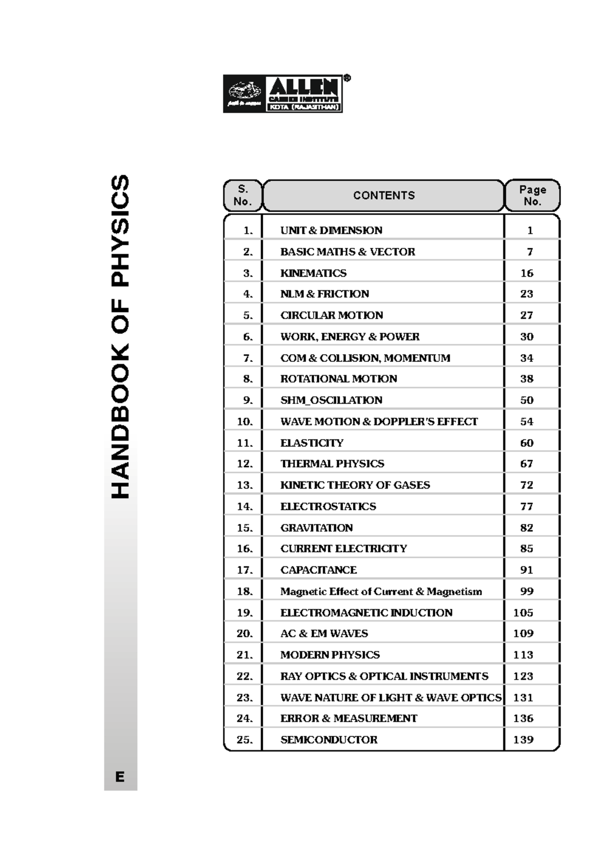 Physics Handbook: Comprehensive Study Guide for E S Course - Studocu