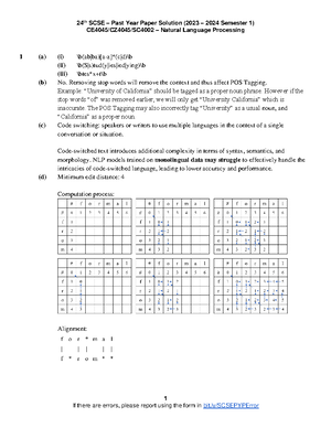 CZ/CE4045 Natural Language Processing Summary - Natural Language ...