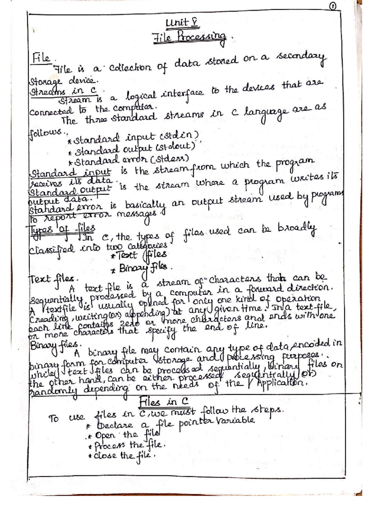 CS3251 Unit V: File Processing in C Programming - Studocu
