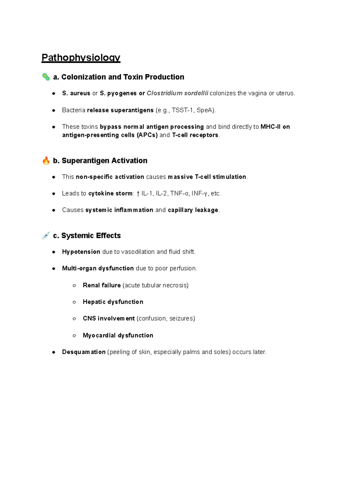 Pathophysiology - Pathophysiology 🦠 a. Colonization and Toxin ...
