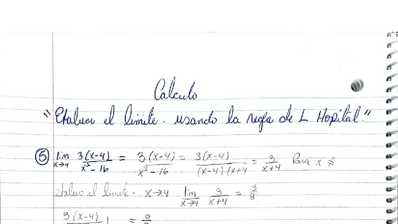 Límites y Regla de L'Hôpital - Apuntes Resumen QVG - Studocu