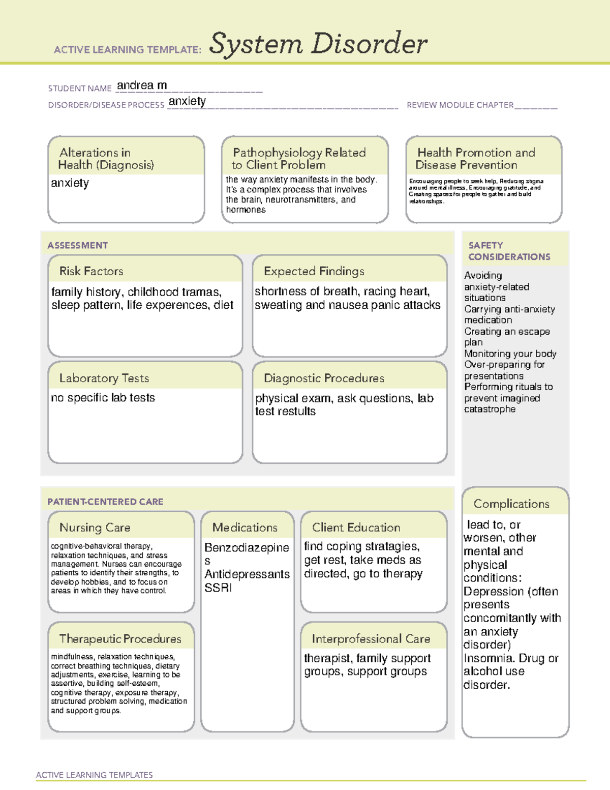 Mh B5 - template - ACTIVE LEARNING TEMPLATES System Disorder STUDENT ...