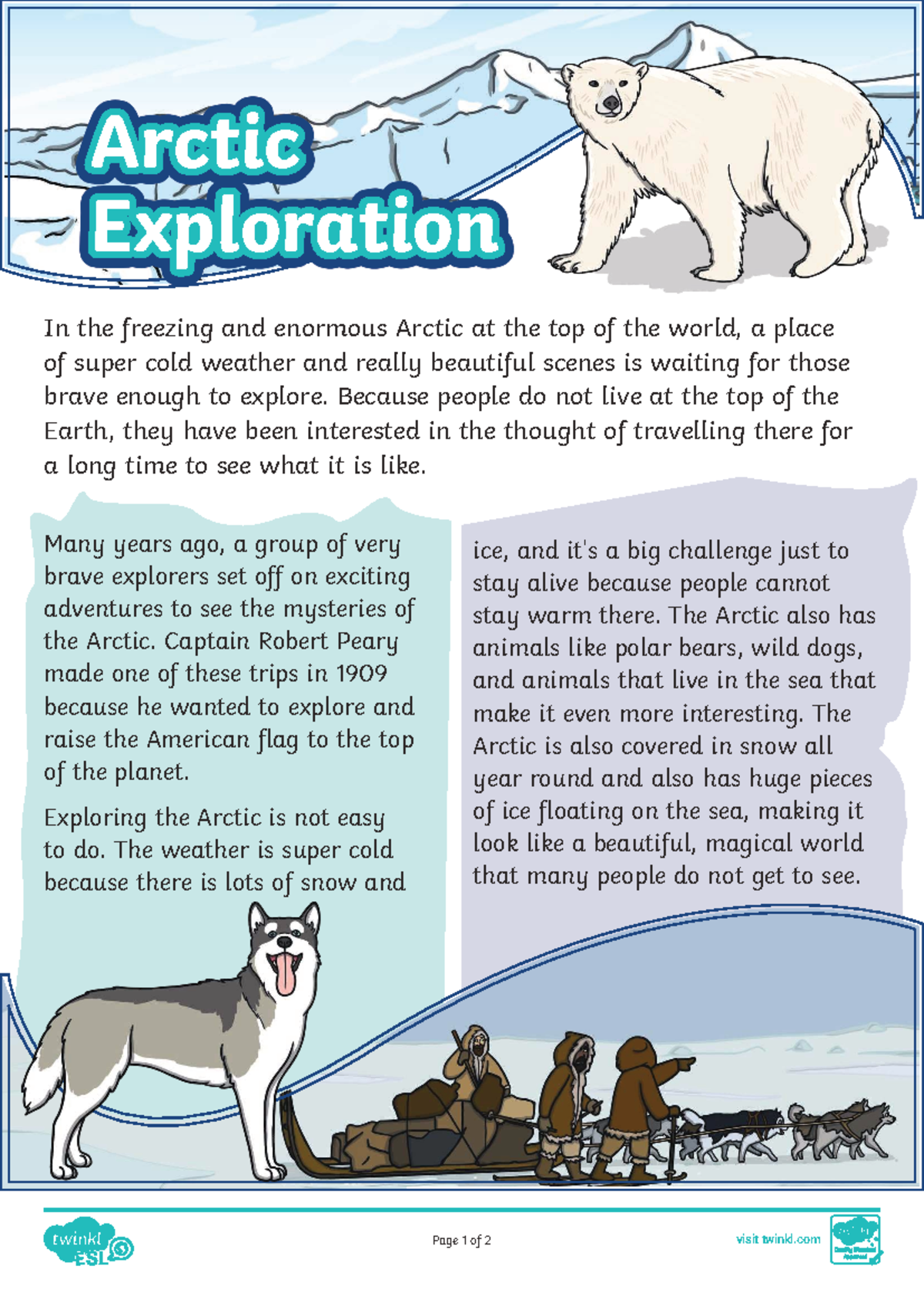 T-1700422044: Arctic Exploration Comprehension for Kids (B1-B2) - Studocu