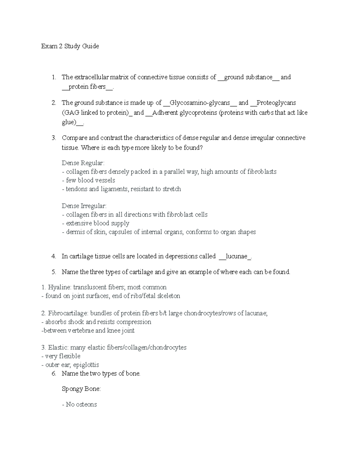 BIO 168 Exam 2 Comprehensive Study Guide for Spring - Studocu